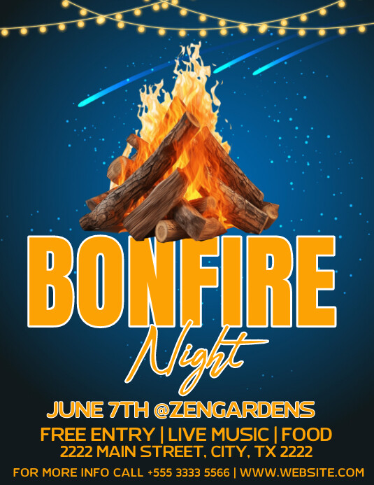 Bonfire Night Flyer (us Letter) Template | PosterMyWall