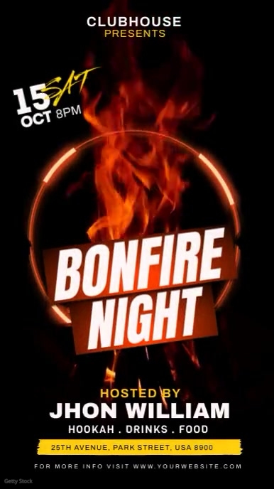 Copy of Bonfire night instagram reel template | PosterMyWall