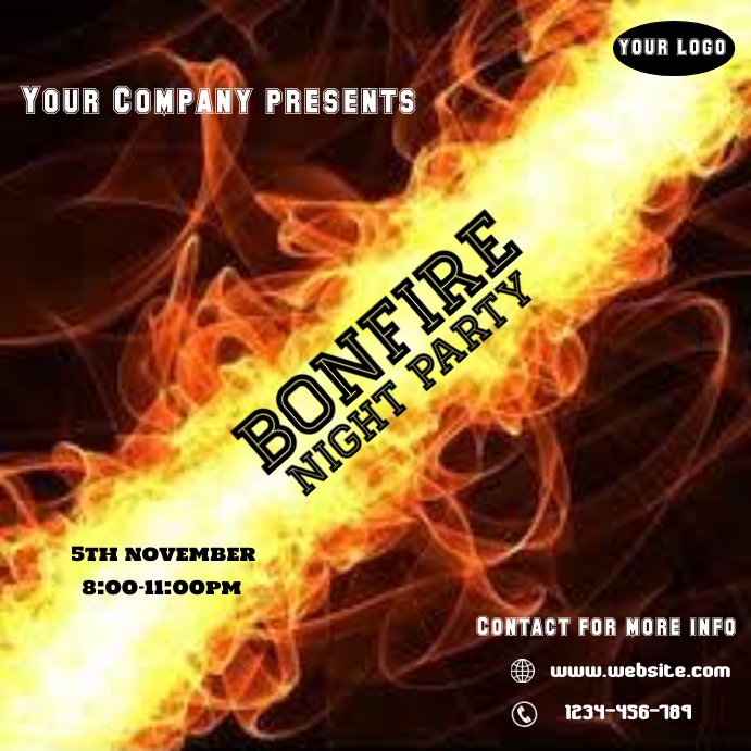 bonfire night party, bonfire night post (2) Templat | PosterMyWall