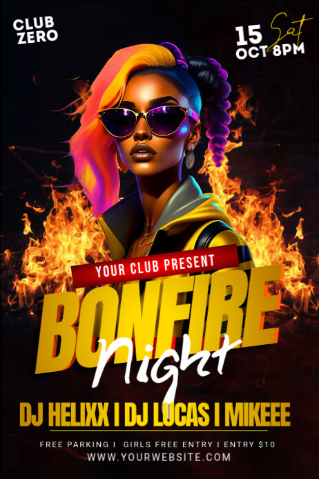 Bonfire Night Party Template | PosterMyWall