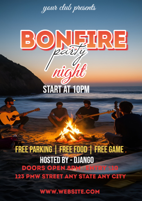 Bonfire night party flyer Template | PosterMyWall