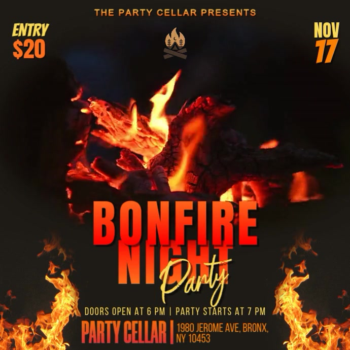 Bonfire Night Party Instagram Post Template | PosterMyWall
