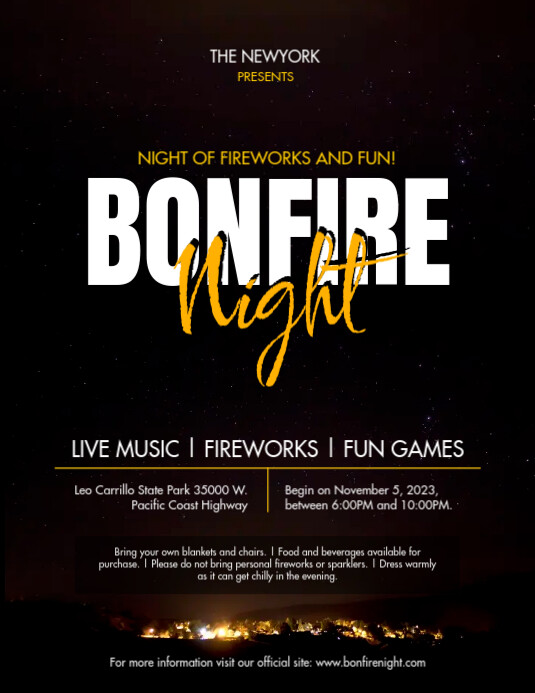 Bonfire Night Poster Template | PosterMyWall