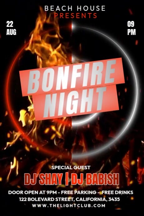 Bonfire Night Video Template | PosterMyWall