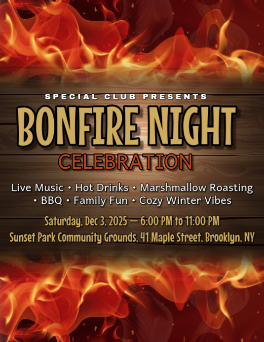 Bonfire Party Template | PosterMyWall