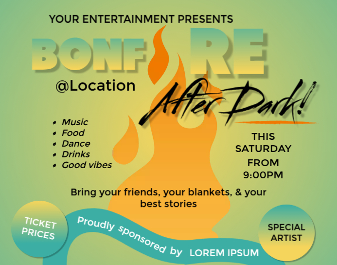 Bonfire Poster/wallboard Template | PosterMyWall