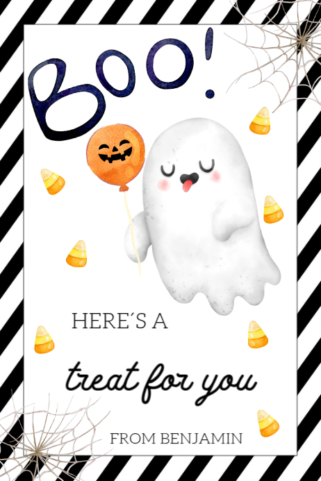 Boo Halloween Favor Tags, Boo Here's a Treat for You Treat Bag Template ...