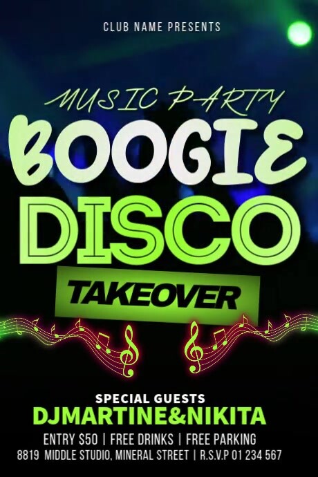Plantilla de Boogie Disco Party | PosterMyWall