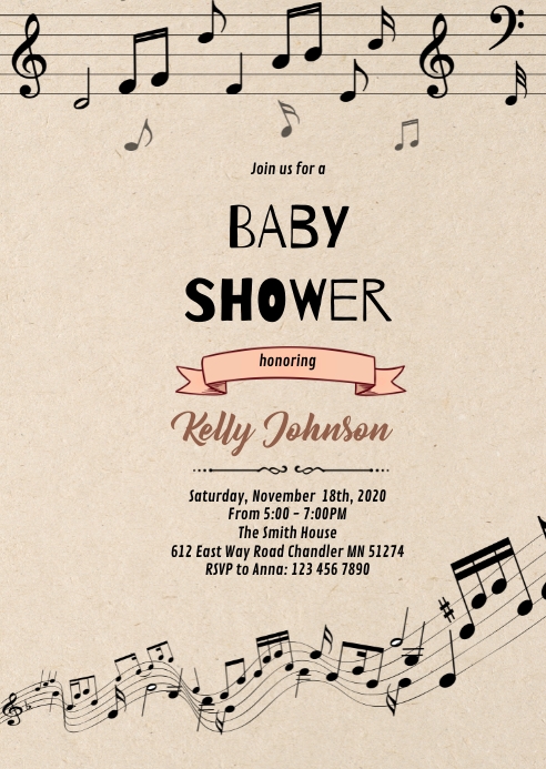 Book and music shower party Template | PosterMyWall