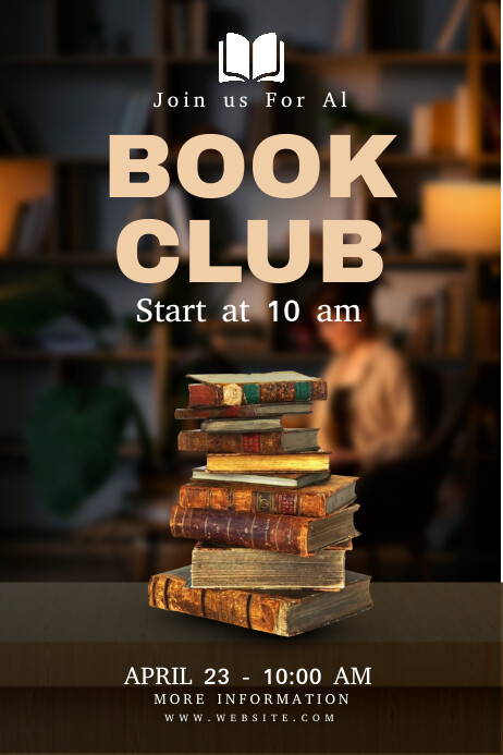 Copy of book club ad poster template | PosterMyWall