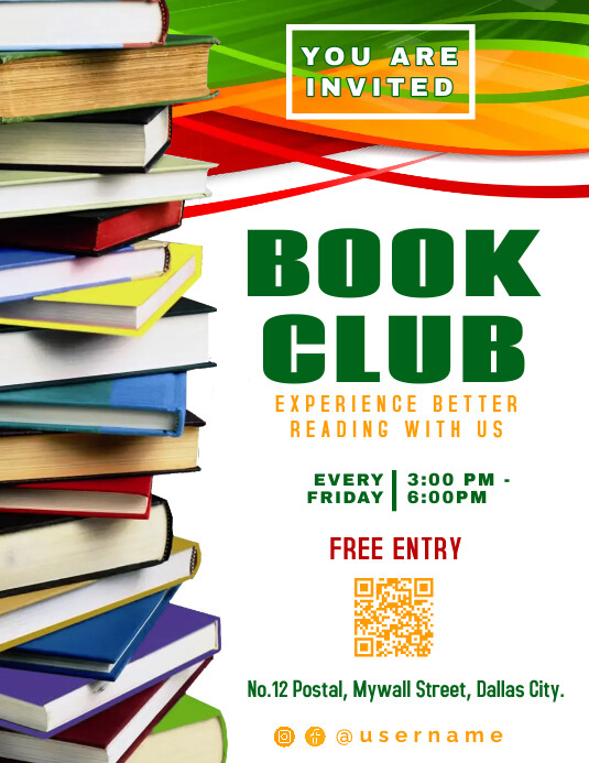 Book Club Template Book Club Flyer Template | PosterMyWall