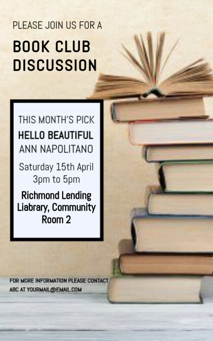 book club flyer design Template | PosterMyWall