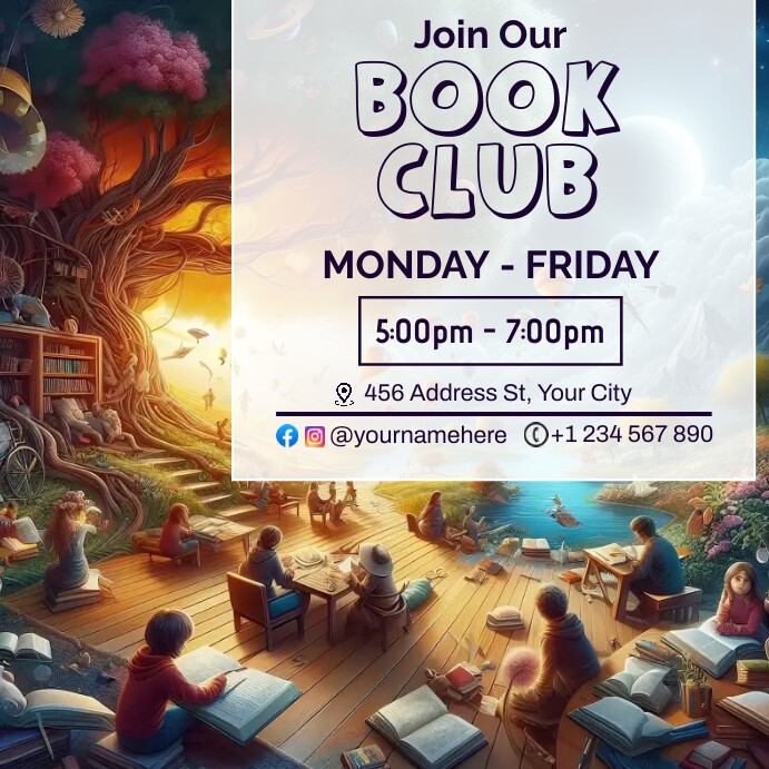Plantilla de Book Club Instagram Post | PosterMyWall