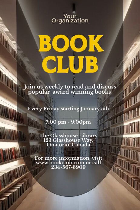 Book Club Poster Template | PosterMyWall