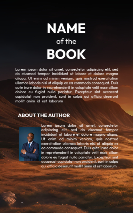 Plantilla de Book Cover Backside | PosterMyWall