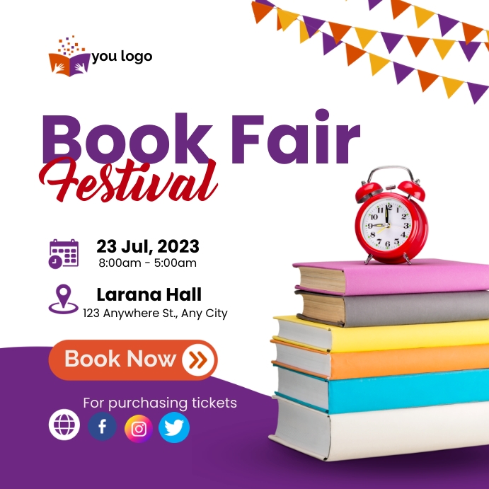 BOOK FAIR FESTIVAL Template | PosterMyWall