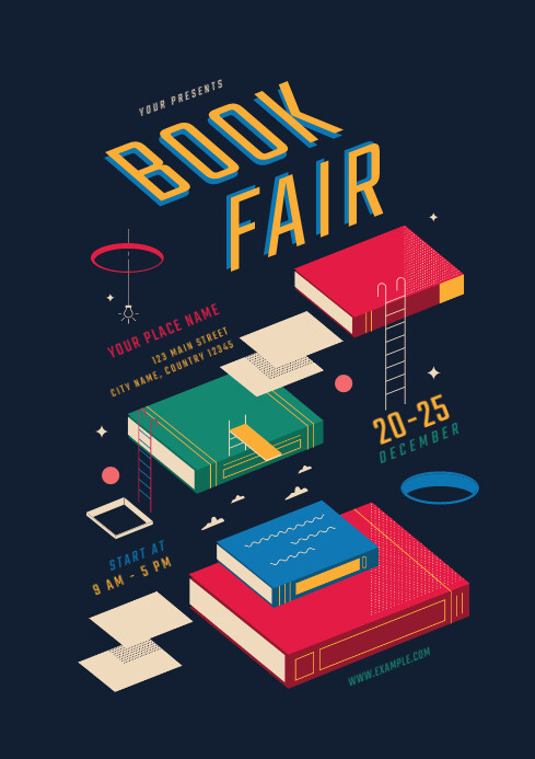 Plantilla de Book Fair Flyer Template | PosterMyWall