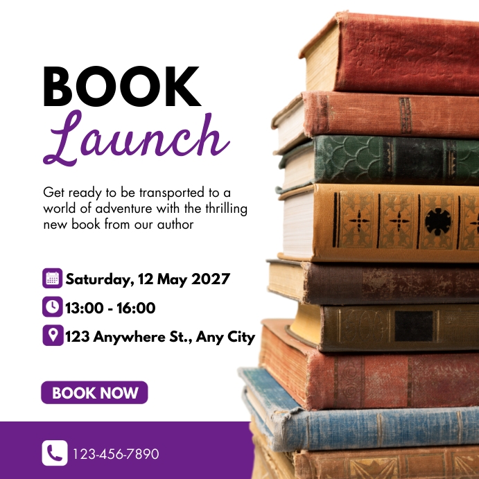 BOOK LAUNCH Template | PosterMyWall