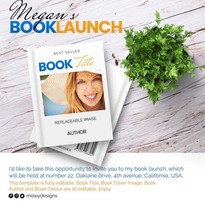 Book Launch Instagram Post Template | PosterMyWall