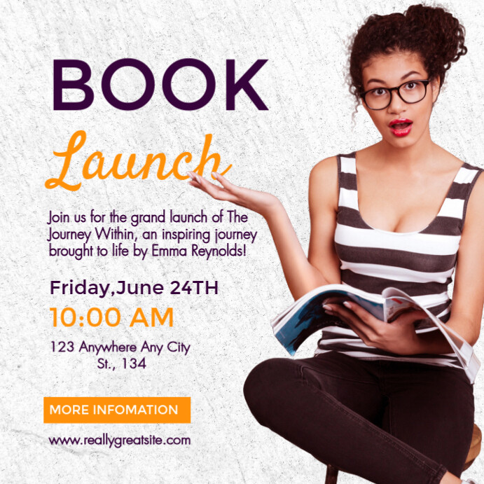 Book Launching Event Poster Template | PosterMyWall