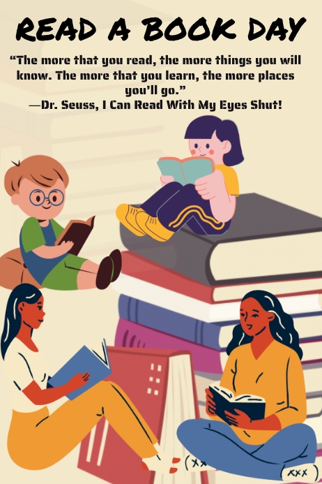 Copy of Read a book day | PosterMyWall