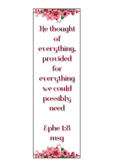 BOOK MARK Ephesians 1:8 msg Template | PosterMyWall