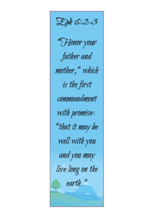 BOOK MARK EPHESIANS 6:2-3 | PosterMyWall
