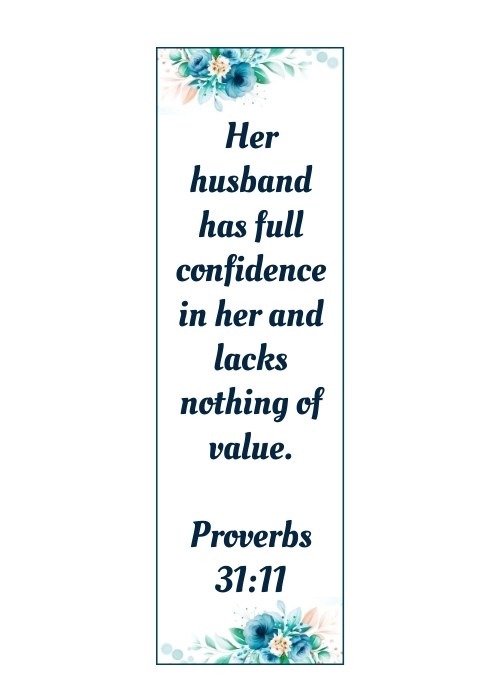 BOOK MARK PROVERBS 31:11 Template | PosterMyWall