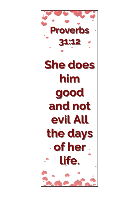 Book Mark Proverbs 31:12 Template | PosterMyWall