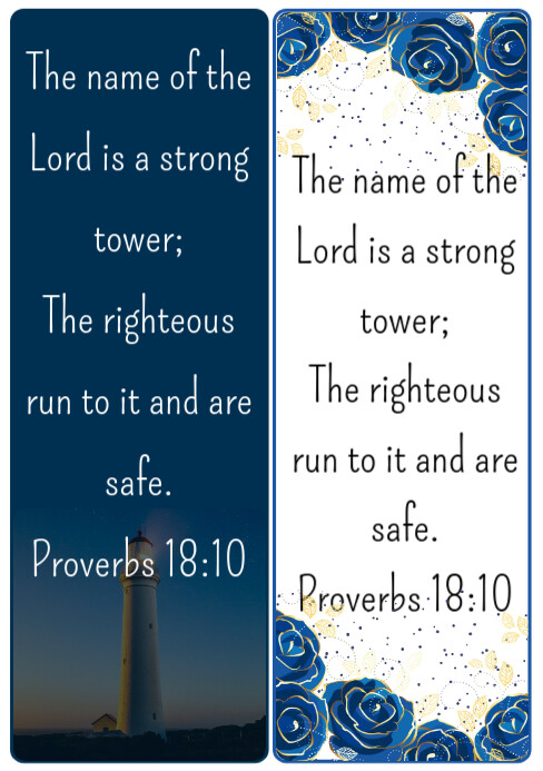 Copy of Book Marks Proverbs 18:10 | PosterMyWall
