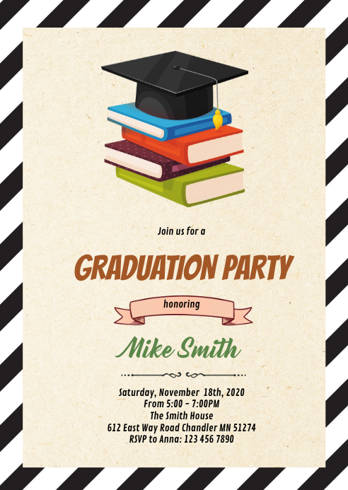 Book Themed graduation party invitation Template | PosterMyWall