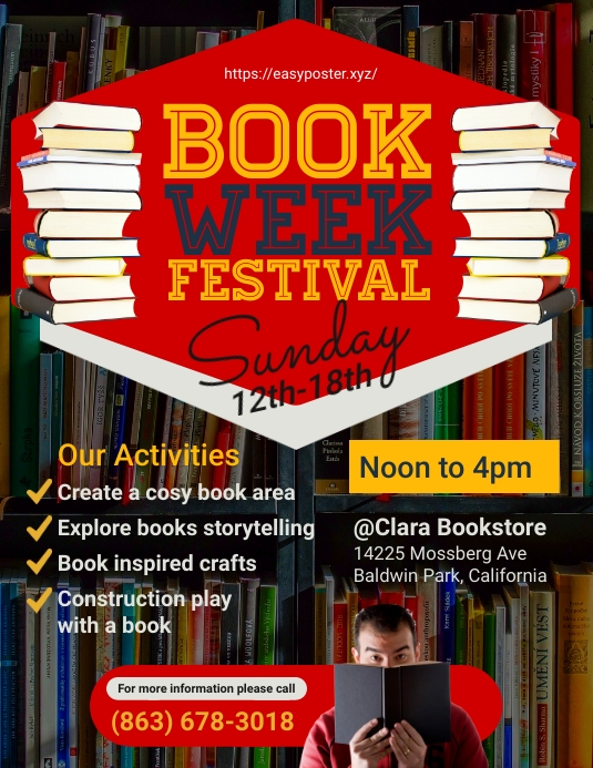 Book Week Festival Flyer Template | PosterMyWall