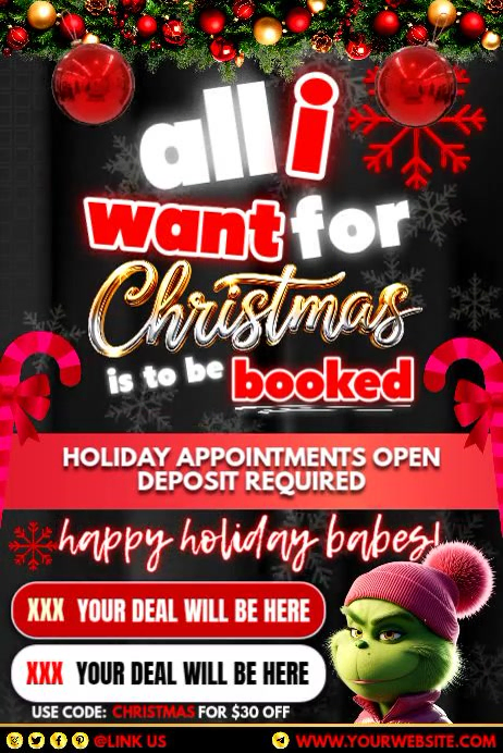 Book Your Festive Holiday Glam Template | PosterMyWall