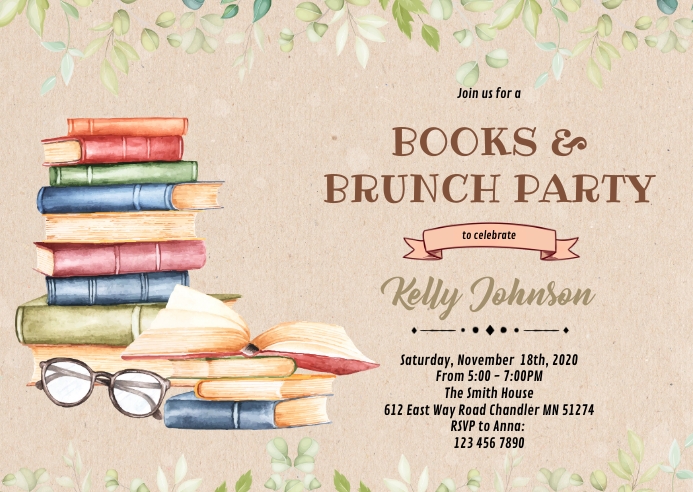 Copy of Books brunch shower party | PosterMyWall