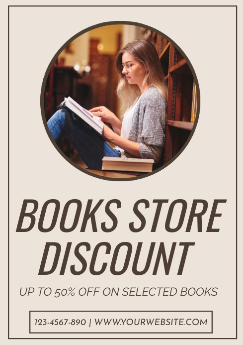 Bookstore's Discount Ad Template | PosterMyWall