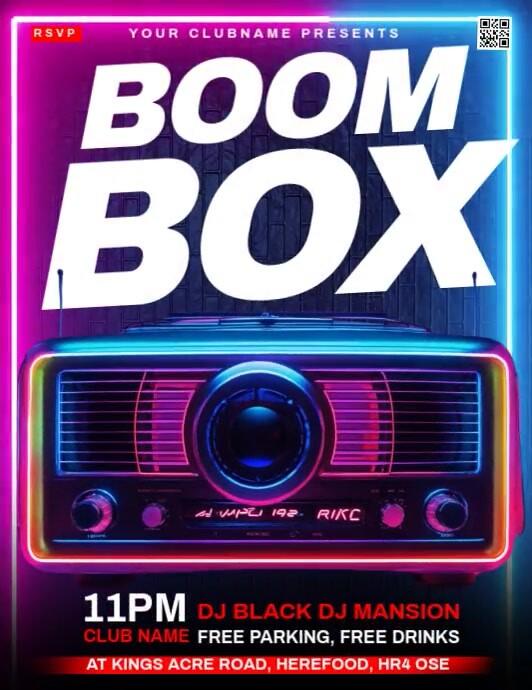 Boom Box Party Template | PosterMyWall