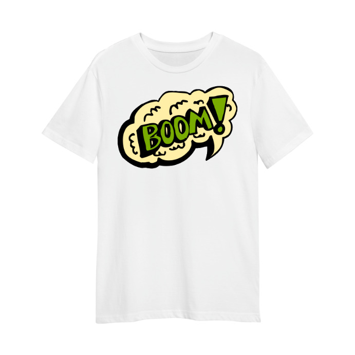 Boom graphic T-shirt design template | PosterMyWall