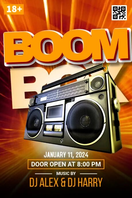 Plantilla de Boombox Night Party Video | PosterMyWall