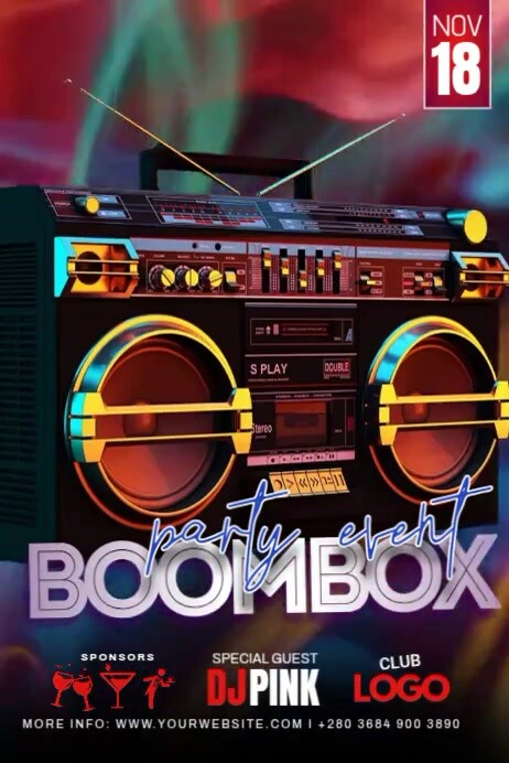 Boombox Party Video Template | PosterMyWall