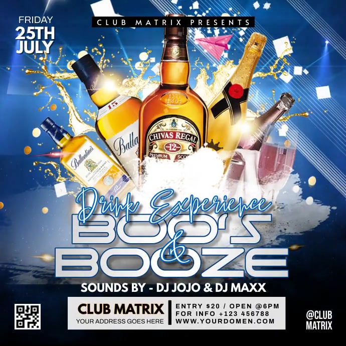 Copy of Boos & booze drink Experience | PosterMyWall