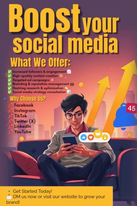 Boost your Social Media Template | PosterMyWall
