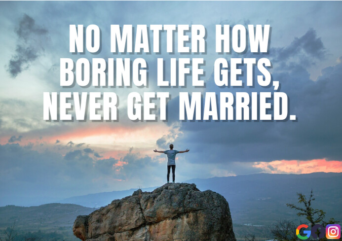 BORING AND MARRIED QUOTE TEMPLATE | PosterMyWall