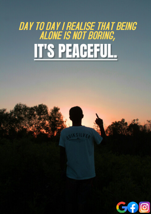 Copy of BORING AND PEACEFUL QUOTE TEMPLATE | PosterMyWall