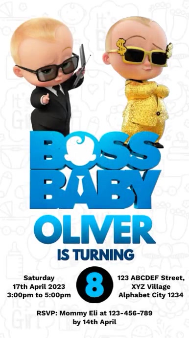 Boss Baby Birthday Invitation Template | PosterMyWall