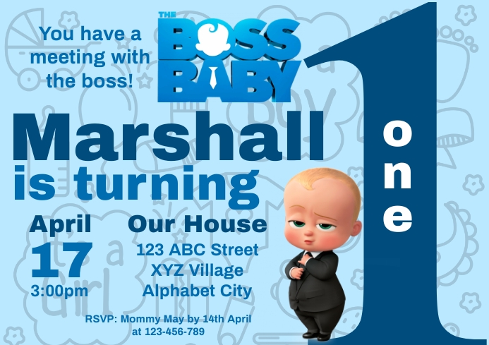 Boss Baby Birthday Invitation Template | PosterMyWall