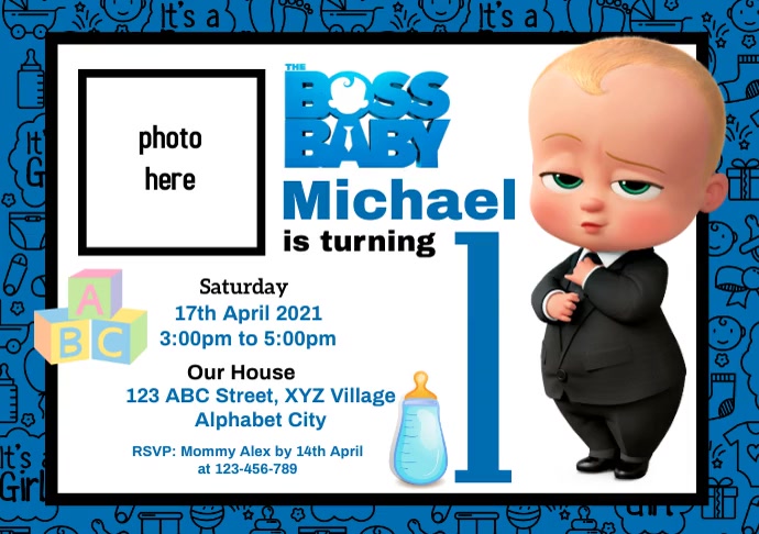 Boss Baby Birthday Invitation Template | PosterMyWall