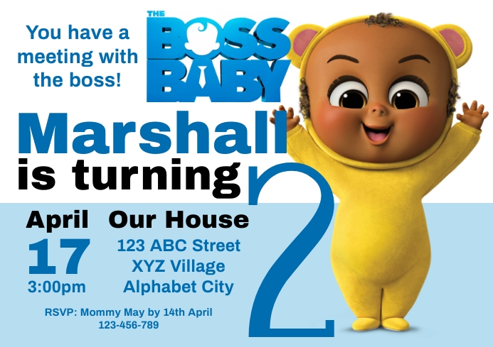 Boss Baby Birthday Invitation Template | PosterMyWall