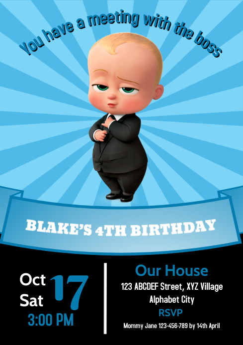 Boss Baby Birthday Invitation Template | PosterMyWall