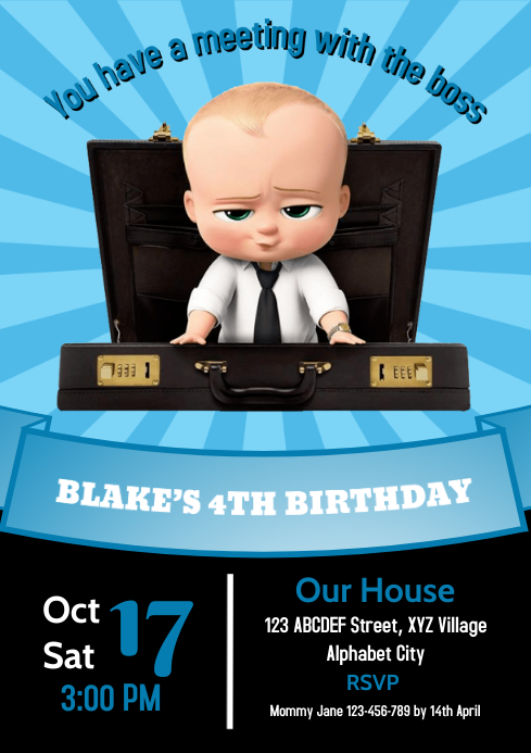 Copy of Boss Baby Birthday Invitation | PosterMyWall