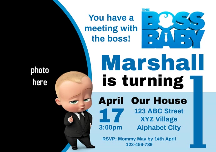 Boss Baby Birthday Invitation Template | PosterMyWall